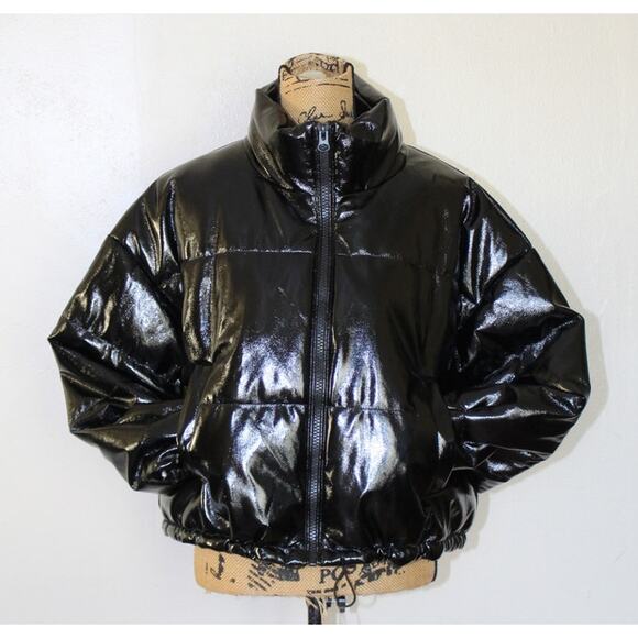 Divided | Jackets & Coats | Hm Divided Black Faux Patent Leather ...